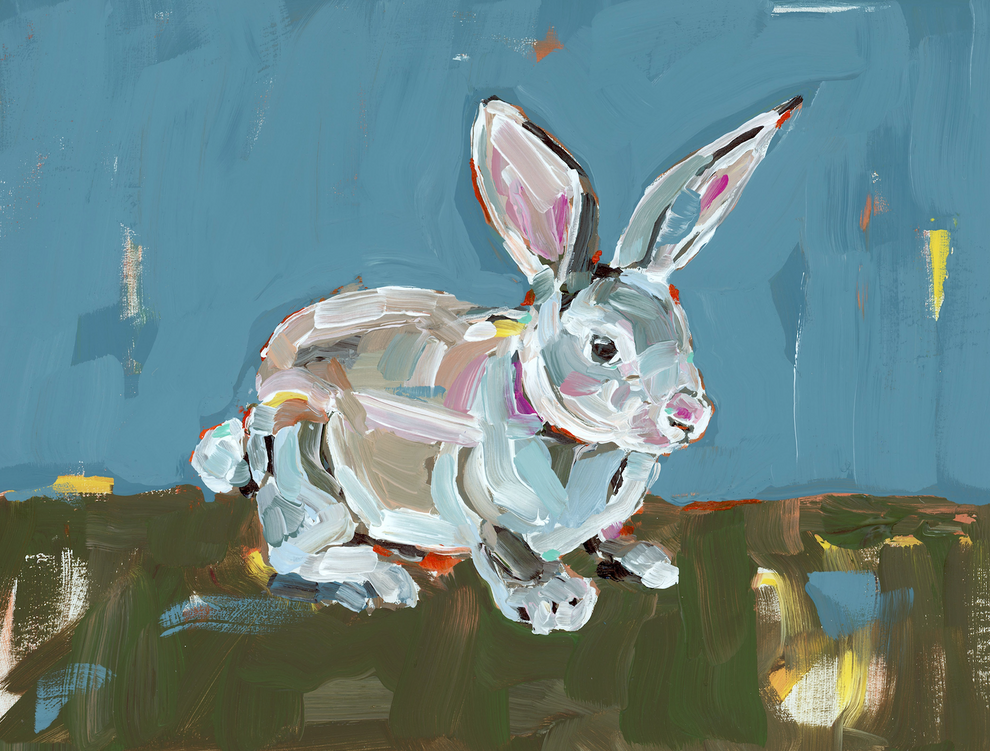 "Bunny and Duckling" on paper – Chelsea McShane Art